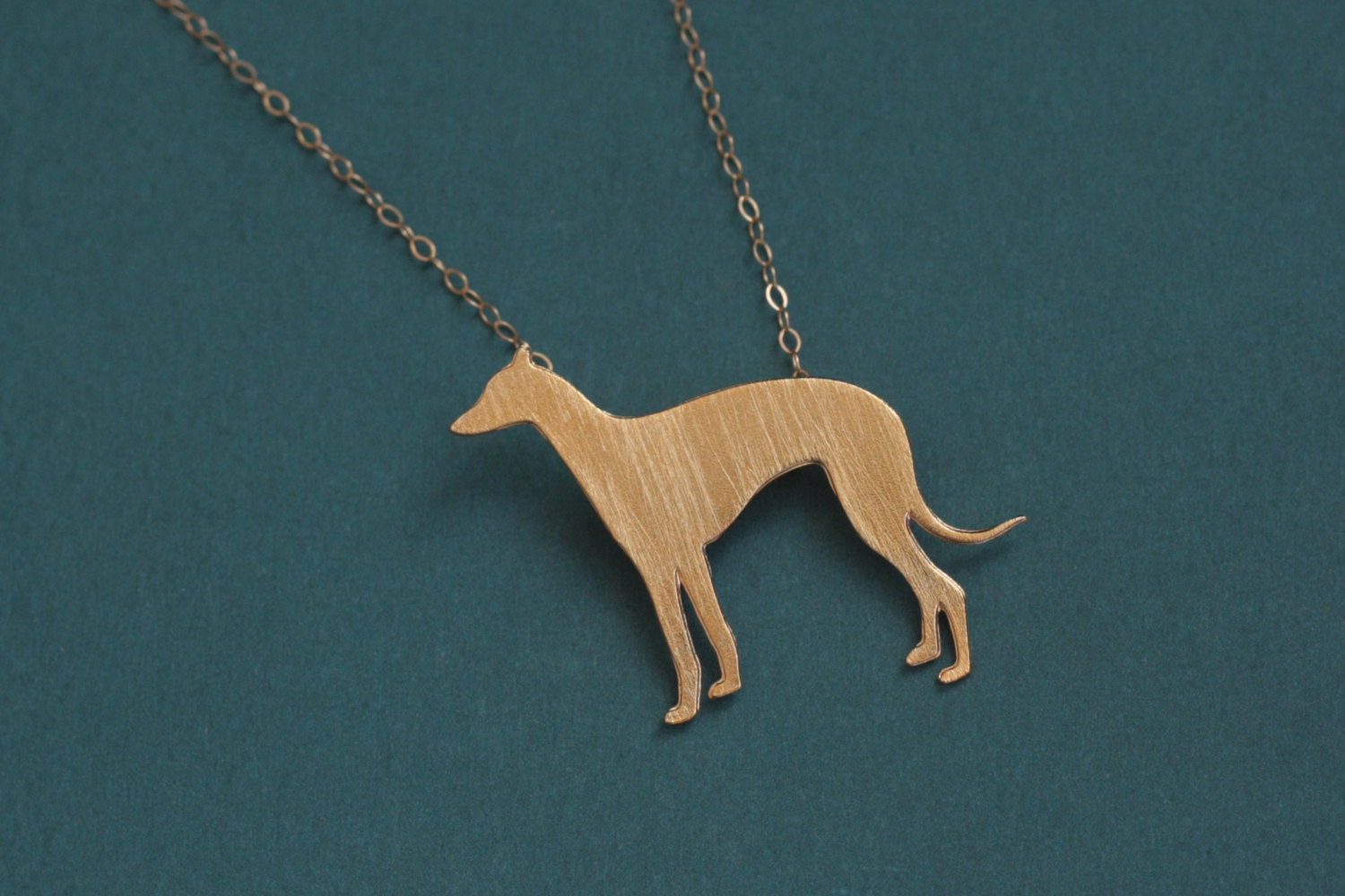 Gold Whippet Necklace Greyhound Dog Charm Greyhound | Etsy
