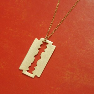 Gold Razor Blade Necklace Razor Blade Charm Gothic Jewelry - Etsy