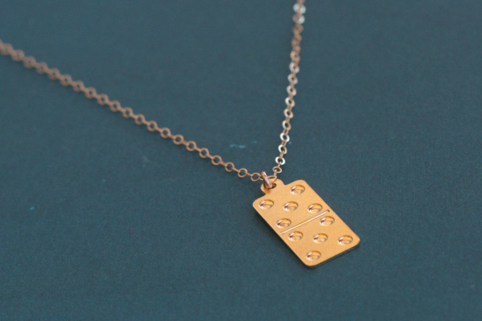 Gold Domino Necklace Domino Style Pendant Dominos Jewelry - Etsy