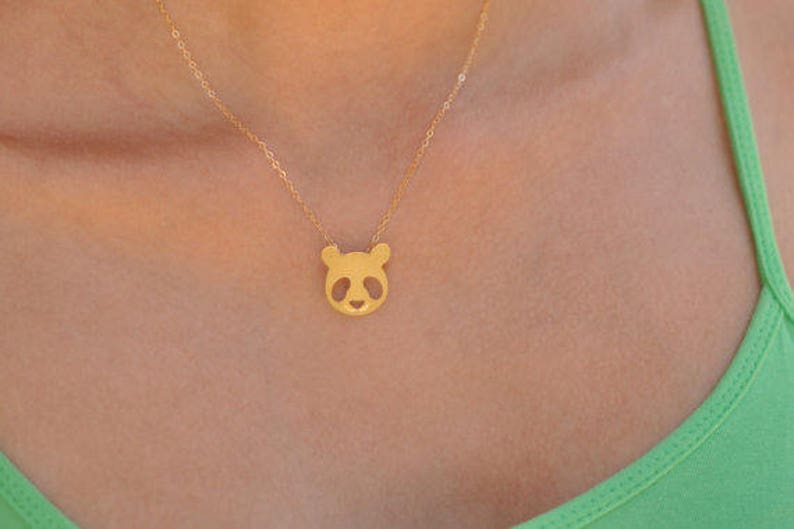 Gold Panda Necklace Panda Jewelry Gold Panda Cute Panda - Etsy