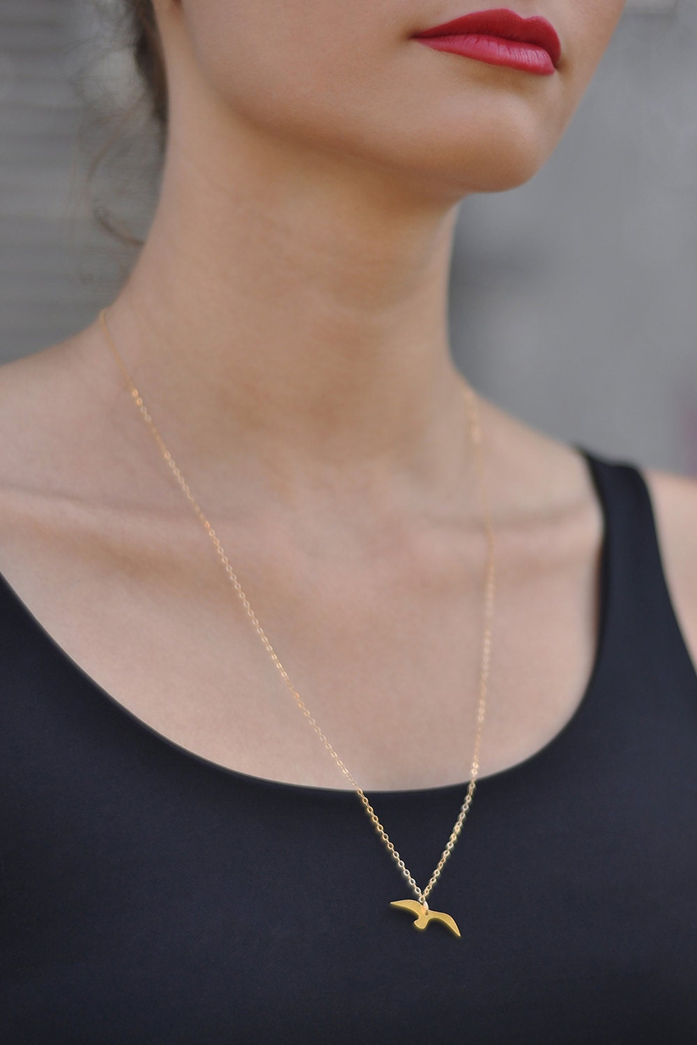 Gold Flying Bird Necklace, Small Bird Charm, Bird Jewelry, Bird Pendant ...