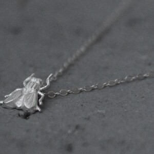 Silver Fly Necklace, Tiny Fly Charm, Insect Jewelry, Insect Necklace ...