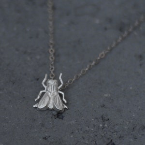 Silver Fly Necklace, Tiny Fly Charm, Insect Jewelry, Insect Necklace ...