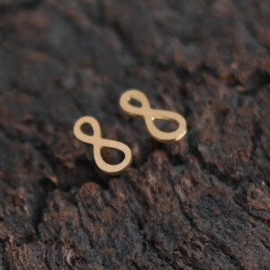 Gold Infinity Earrings, Small Infinity Studs, Tiny Earrings, Small ...