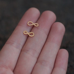 Gold Infinity Earrings, Small Infinity Studs, Tiny Earrings, Small ...
