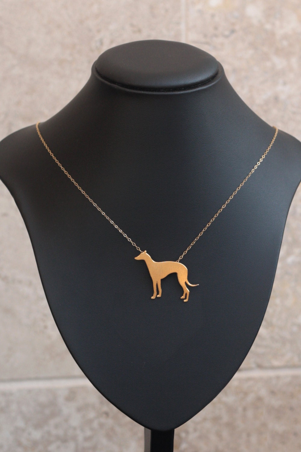 Gold Whippet Necklace Greyhound Dog Charm Greyhound | Etsy