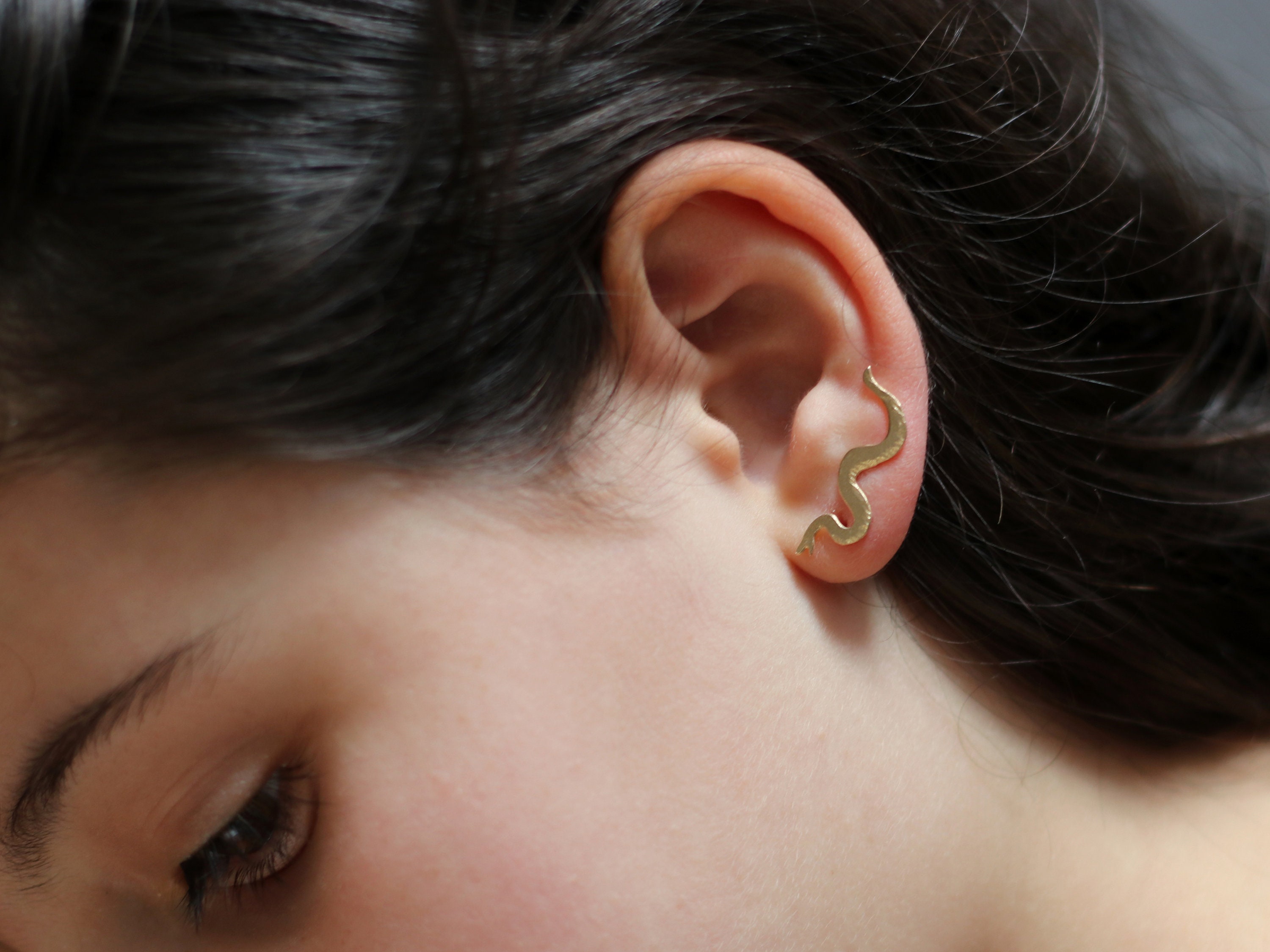 Snake Ear Climber Snake Ear Crawler Gold Ear Climber Snake | Etsy