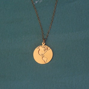 Gold Earth Necklace, Earth Jewelry, Globe Necklace, Traveler Gift ...