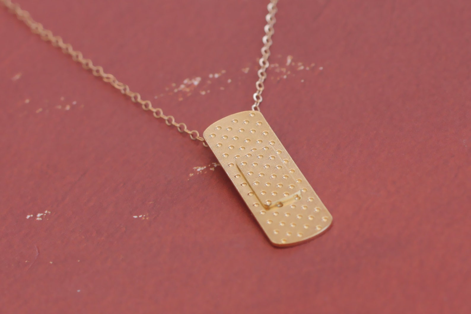 Gold Bandage Necklace, Doctor Gift, First Aid, Plaster Charm, Bandage ...