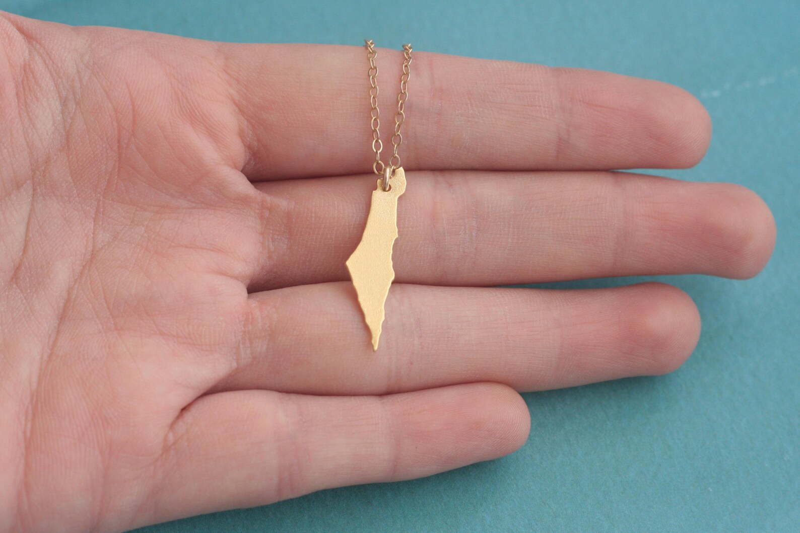 Israel Necklace, Israel Map Charm, Gold Israel Pendant, Jewish Jewelry ...