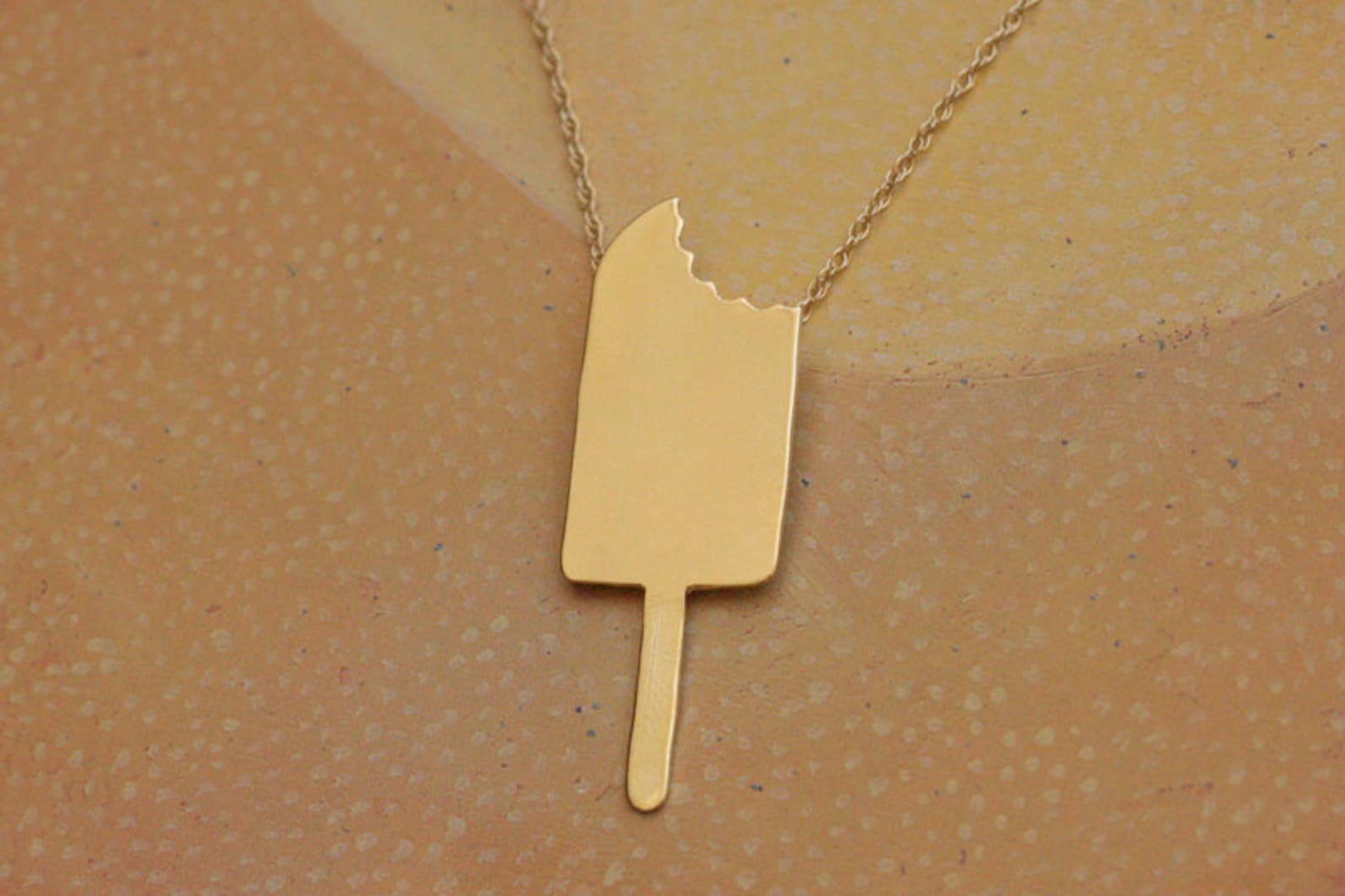 Gold Popsicle Necklace Summer Necklace Ice Pop Ice Cream - Etsy