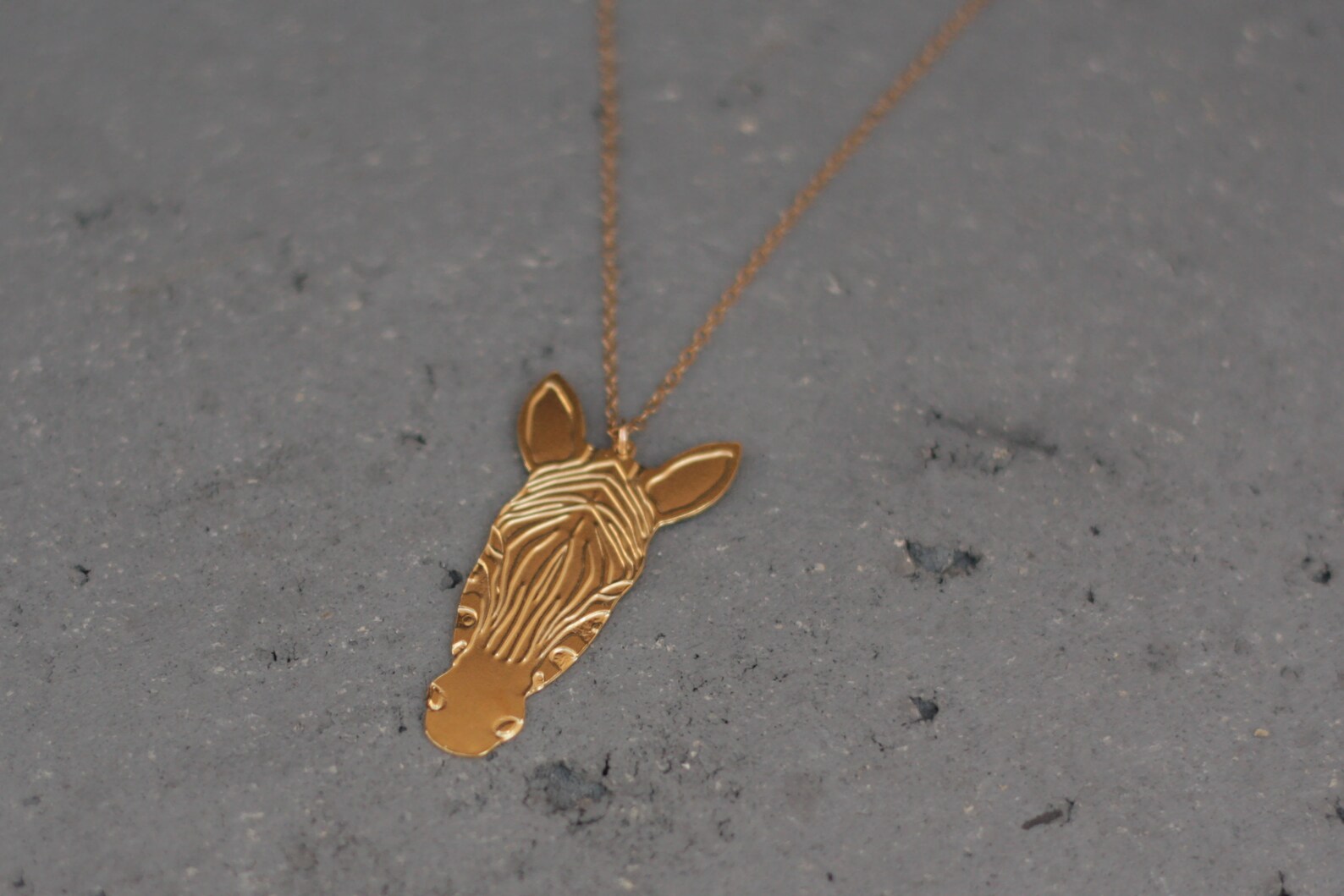 Gold Zebra Head Necklace Striped Zebra Pendant Animal - Etsy