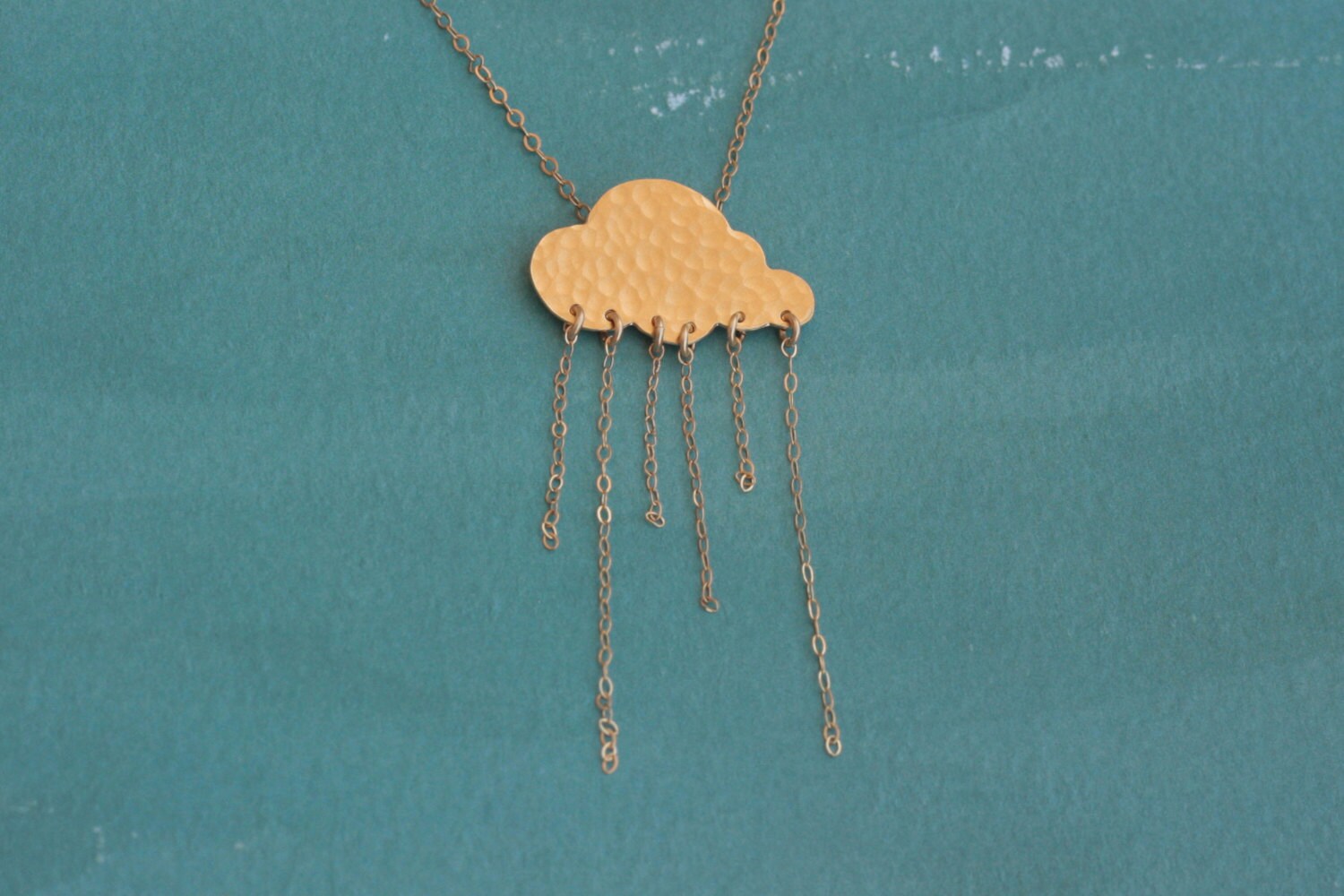 Gold Rain Cloud Necklace Rain Drops Necklace Wintry Jewelry - Etsy