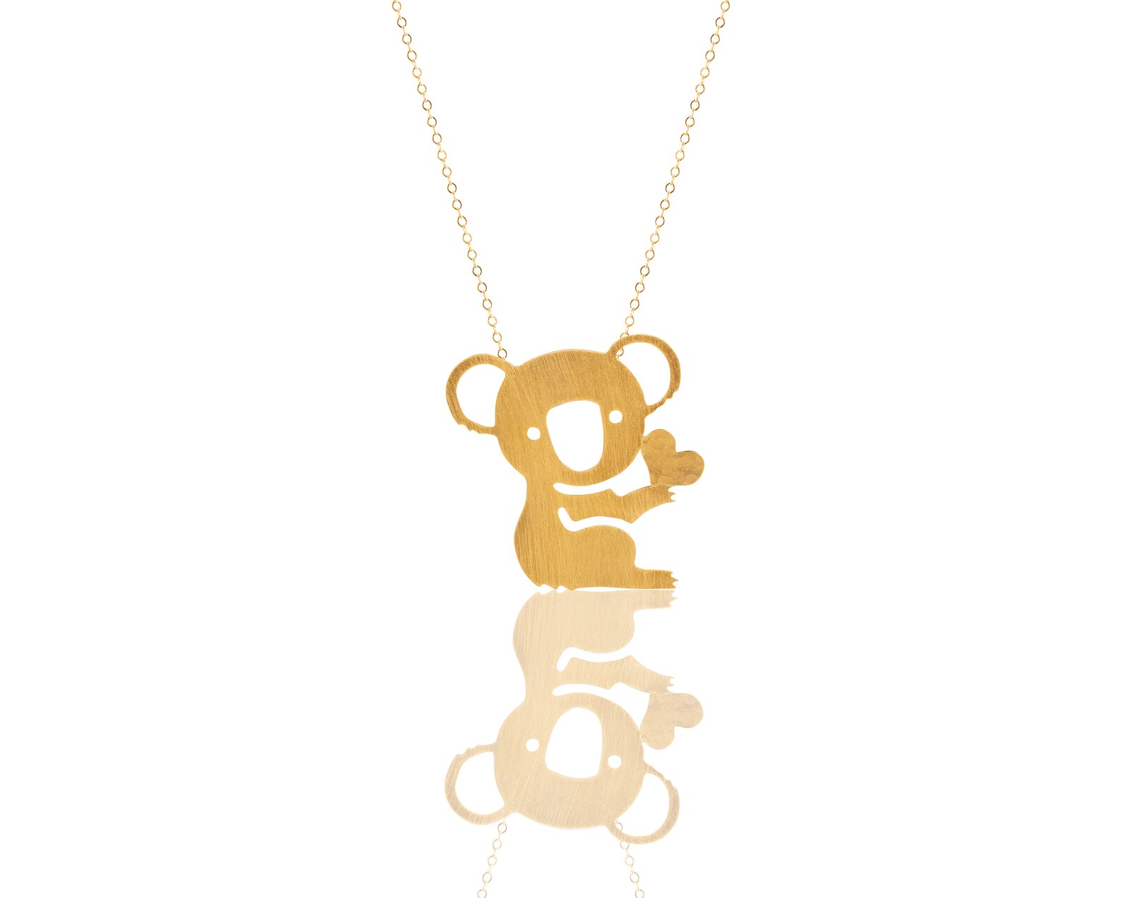 Koala Necklace With a Heart of Gold Koala Jewelry Koala - Etsy