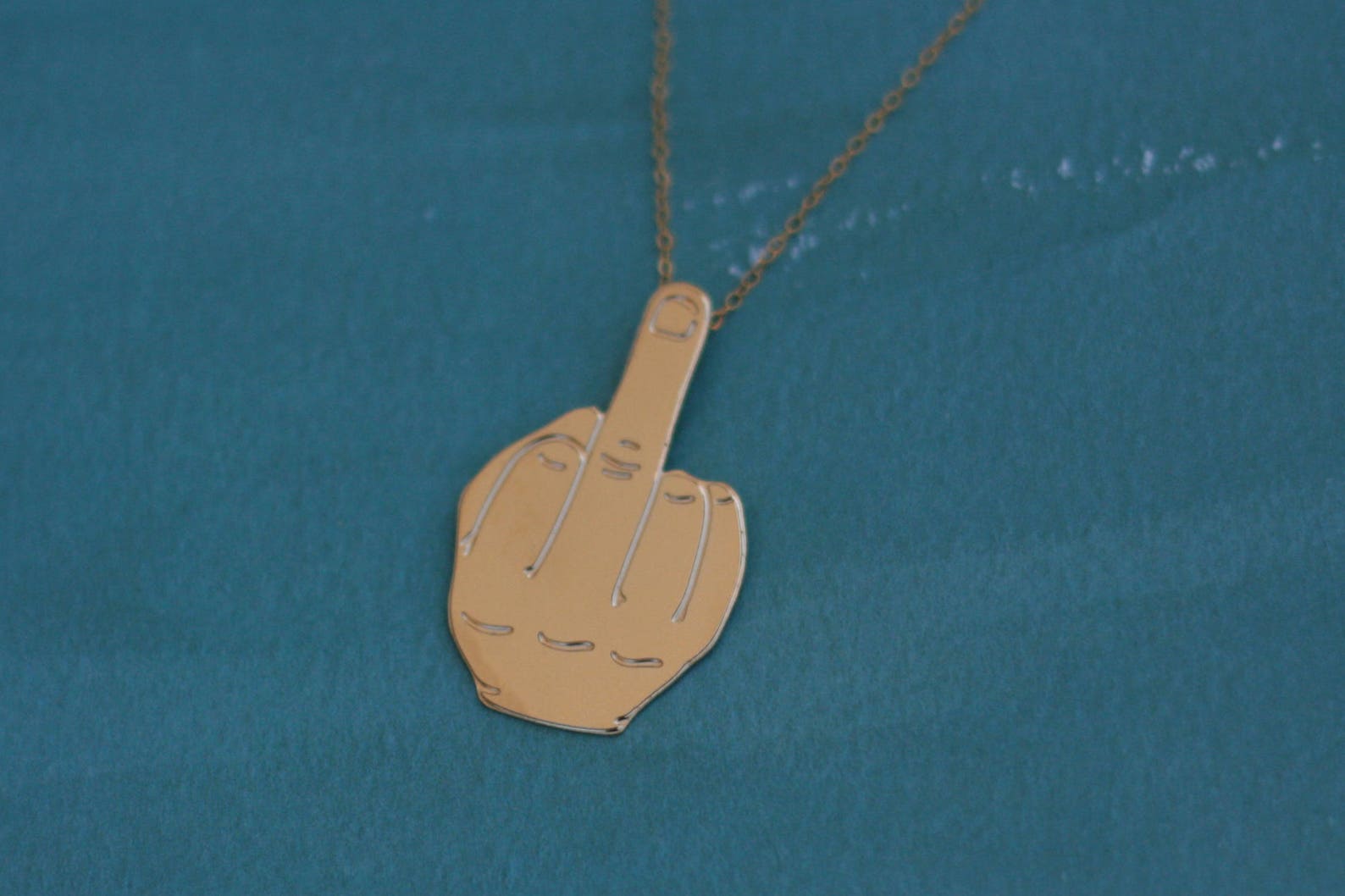 Middle Finger Necklace Middle Finger Jewelry Statement - Etsy