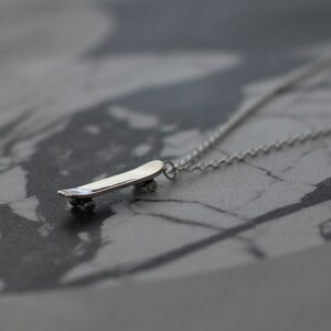 Silver Skateboard Charm, Skateboard Necklace, Skateboard Jewelry, Gift ...