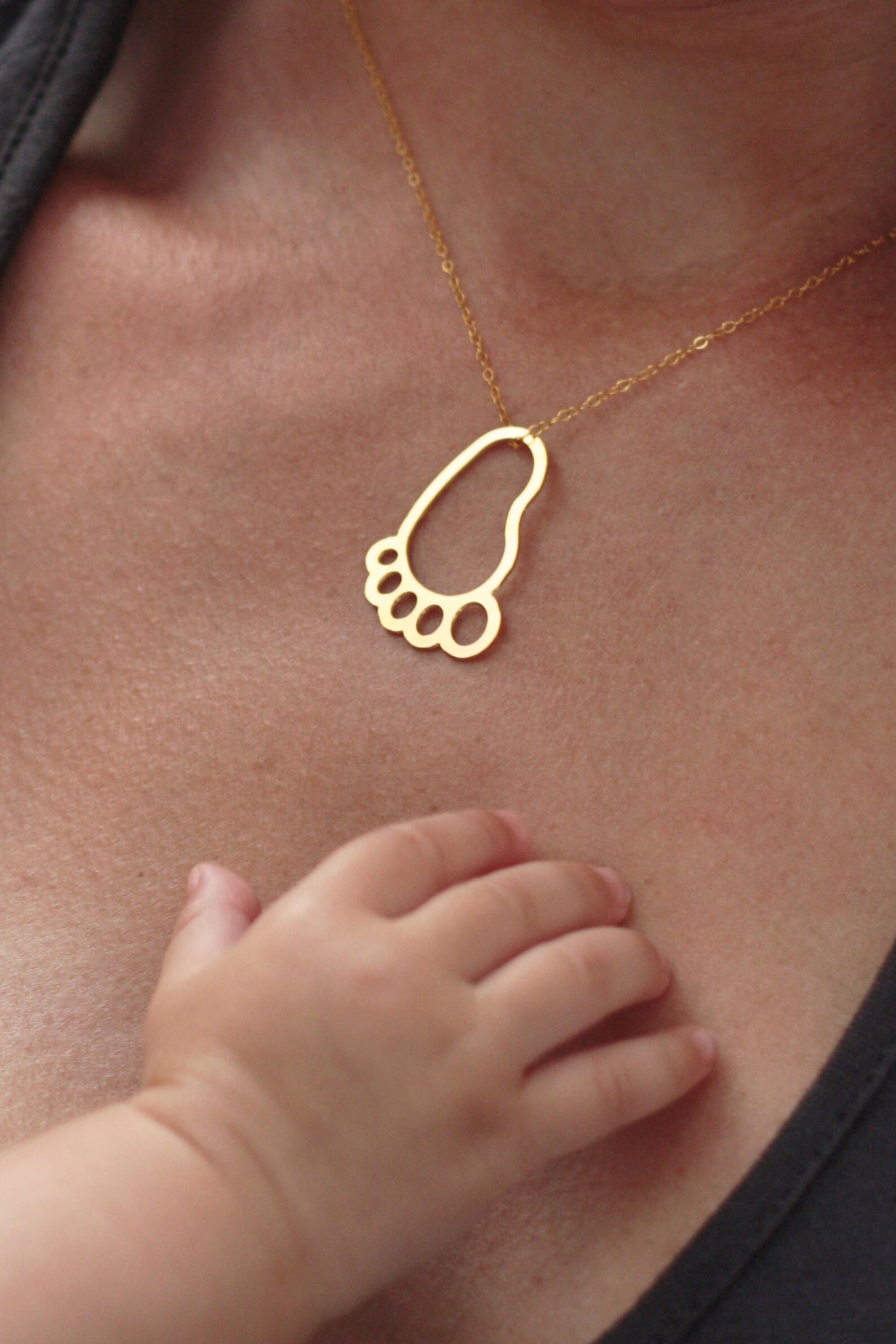 Gold Baby Feet Charm Baby Foot Necklace Baby Shower Gift - Etsy