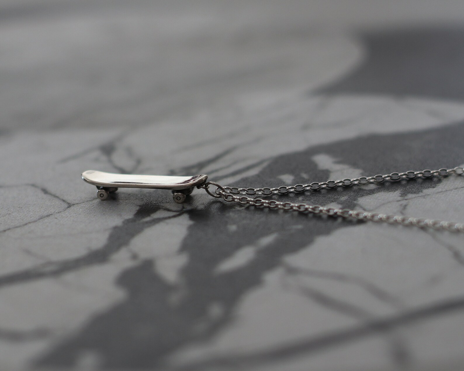 Silver Skateboard Charm, Skateboard Necklace, Skateboard Jewelry, Gift ...