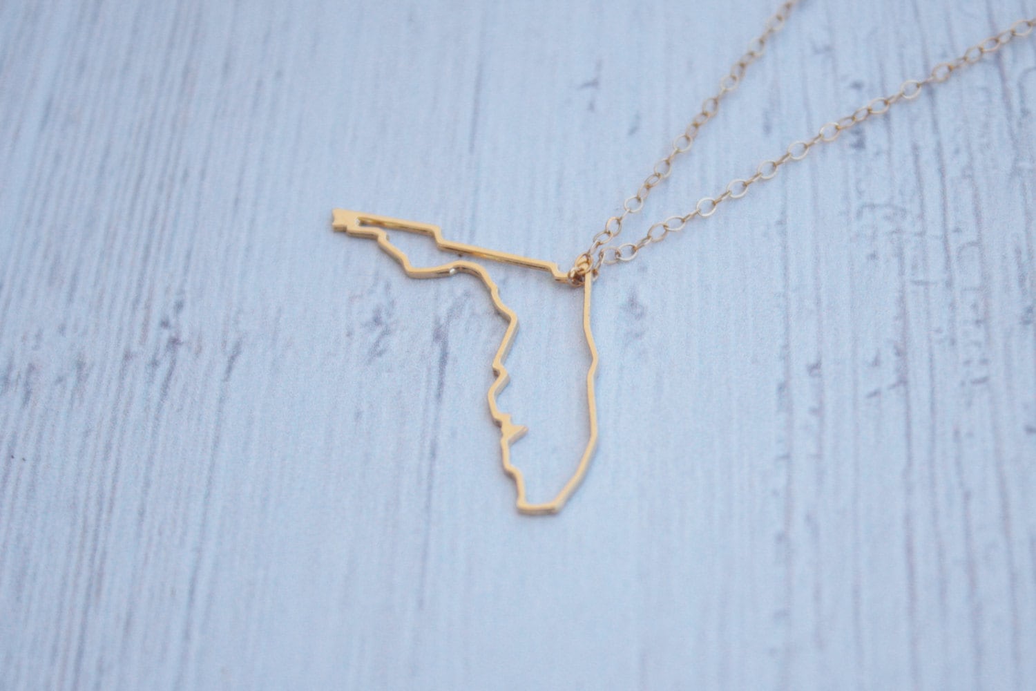 Florida State Necklace Gold Florida Charm Home Town Charm | Etsy