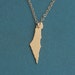 Gold Israel Map Necklace, Small Israel Charm, I Love Israel Necklace ...