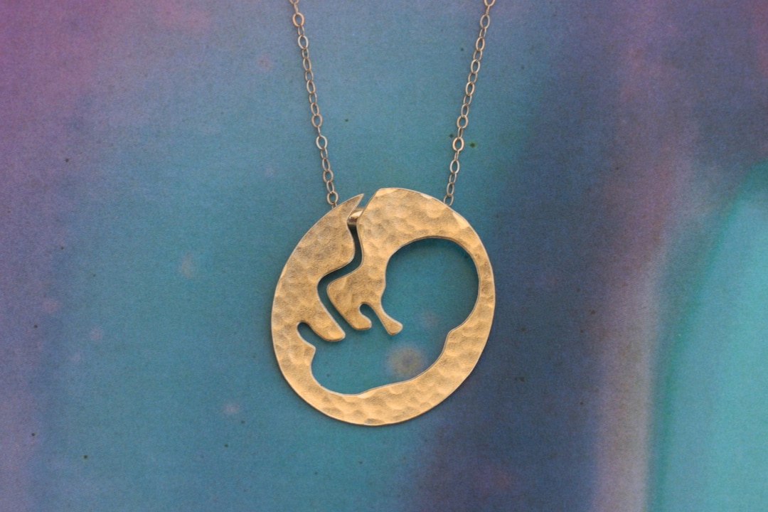 Gold Fetus in a Uterus Necklace, Pregnancy Announcement, Gift for Mom ...