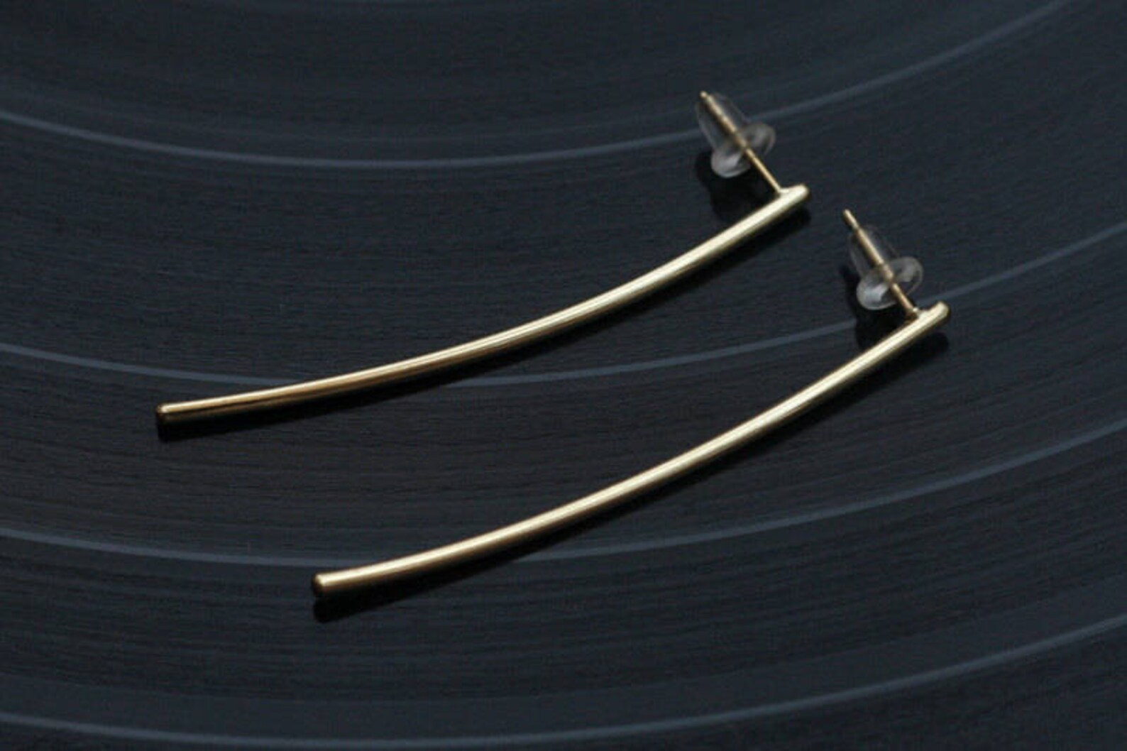 Long Bar Studs Line Earrings Thin Earrings Gold Skinny Bar - Etsy Israel