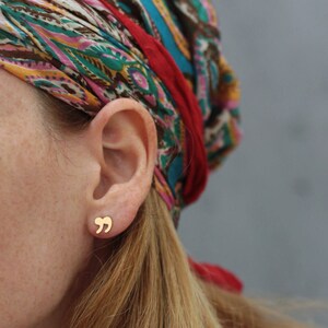 Gold Quote Studs, Quotes Earrings, Quotation Marks Earrings, Word ...