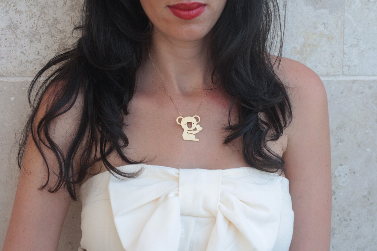 Koala Necklace With a Heart of Gold Koala Jewelry Koala | Etsy