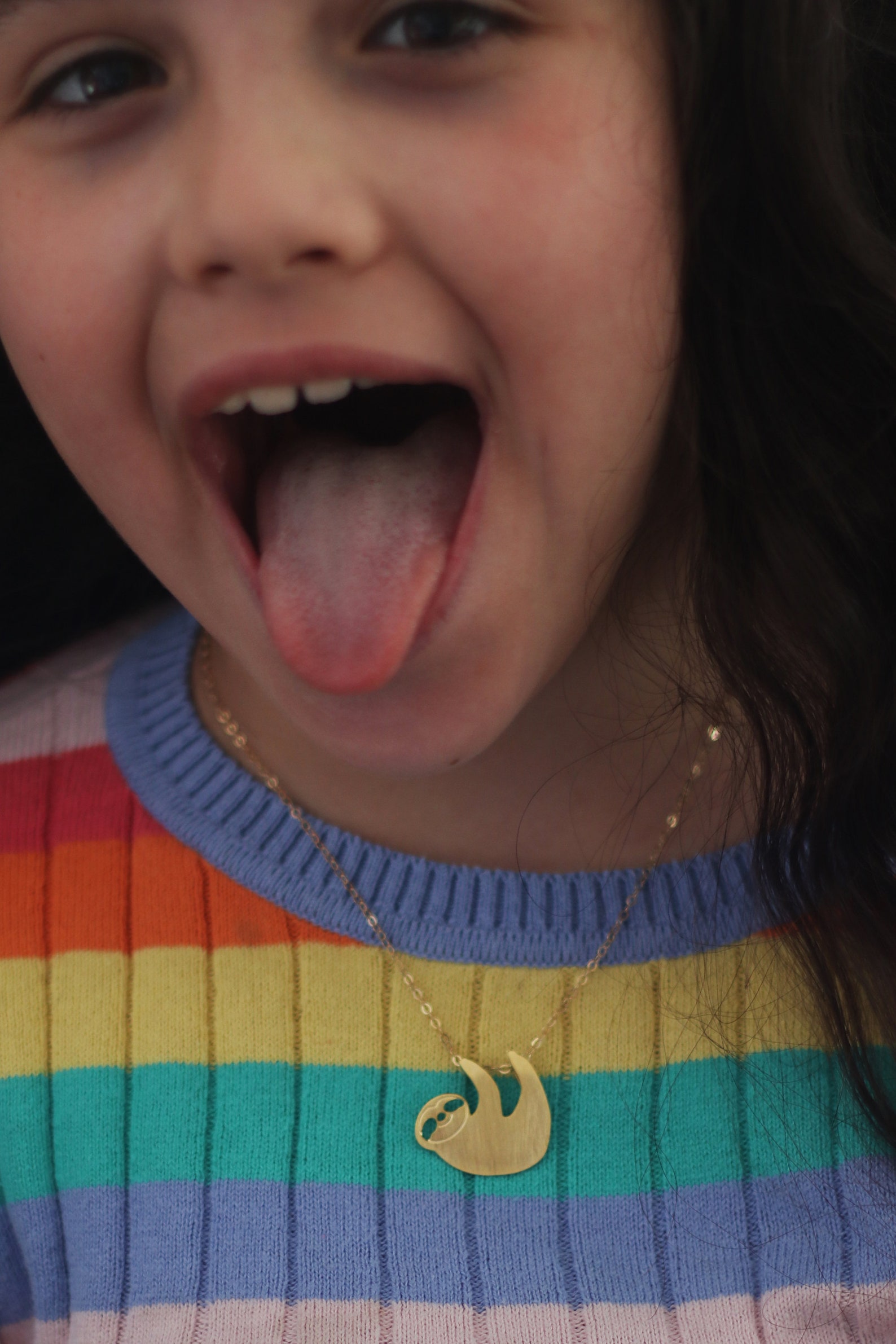 Gold Sloth Necklace Hanging Sloth Pendant on Goldfilled - Etsy