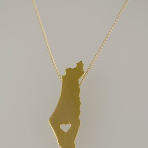 Gold Israel Map Necklace I Heart Israel Charm I Love Israel | Etsy