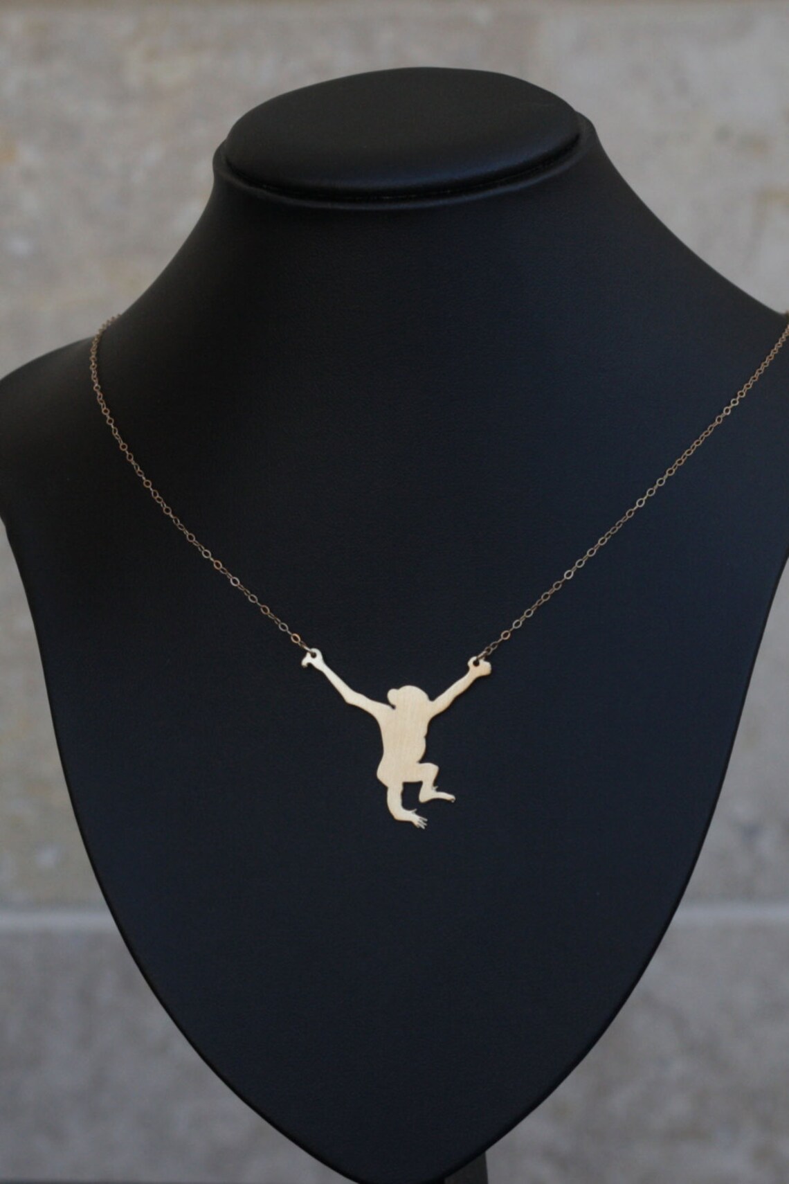 Gold Chimpanzee Monkey Necklace Chimpanzee Charm Monkey | Etsy