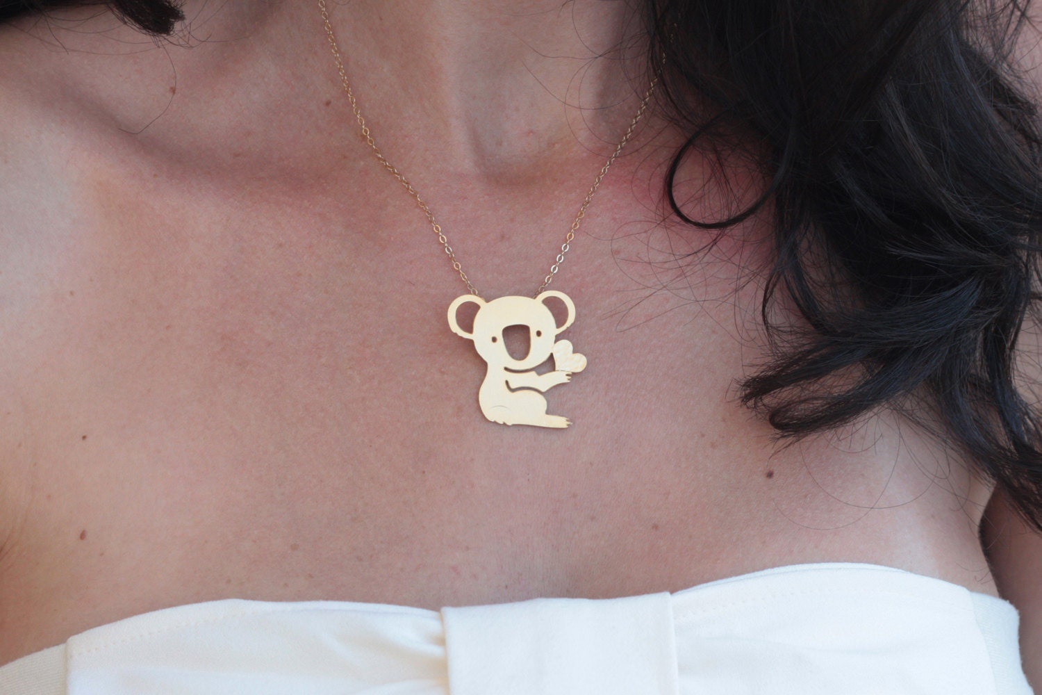 Koala Necklace With a Heart of Gold Koala Jewelry Koala | Etsy