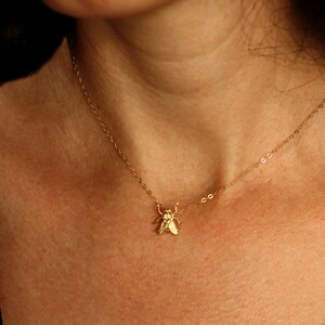 Gold Fly Necklace, Tiny Fly Charm, Insect Jewelry, Insect Necklace, Bug ...