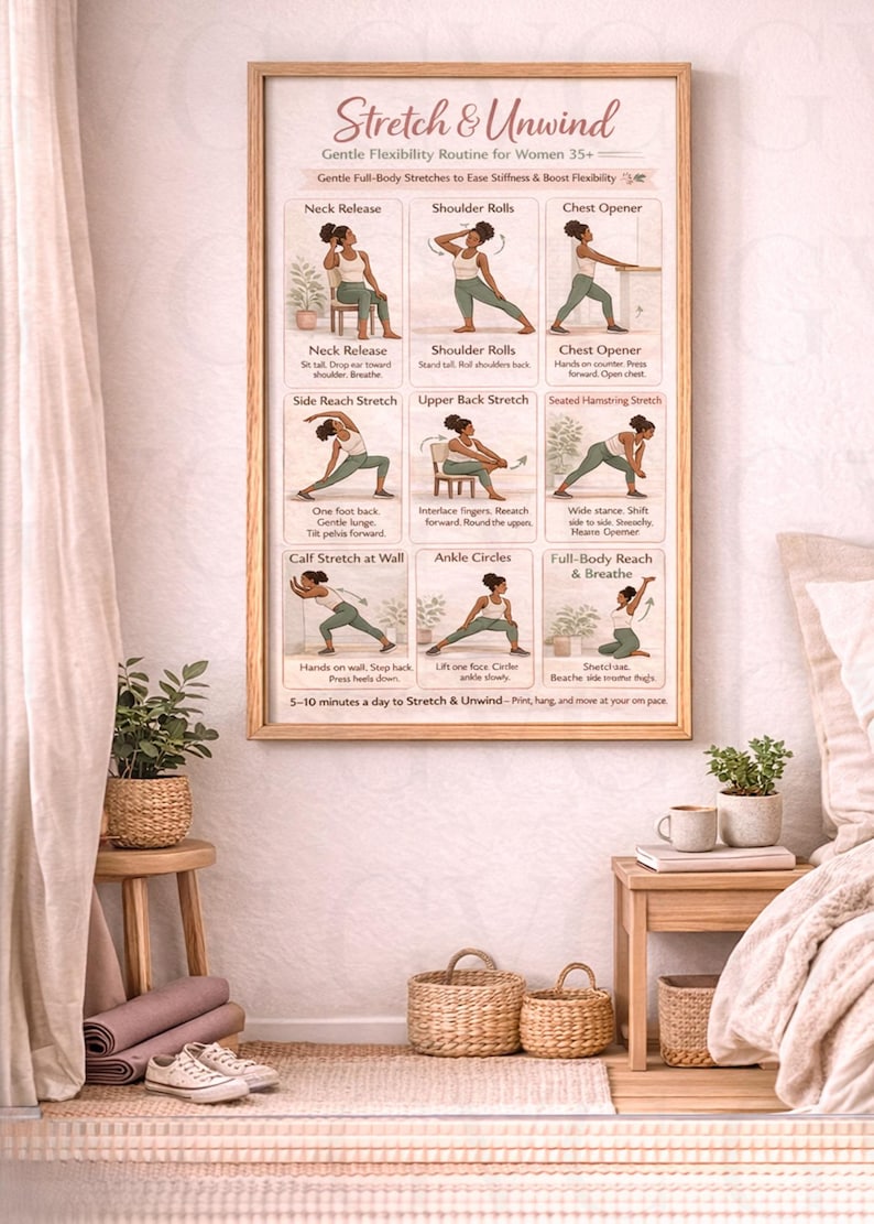 Stretch & Unwind Stretch Chart for POD Sellers, Printable Flexibility ...