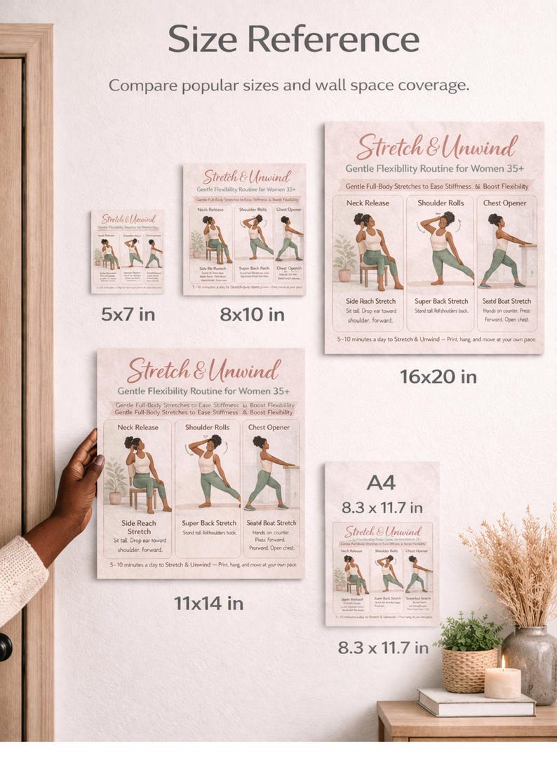 Stretch & Unwind Stretch Chart for POD Sellers, Printable Flexibility ...