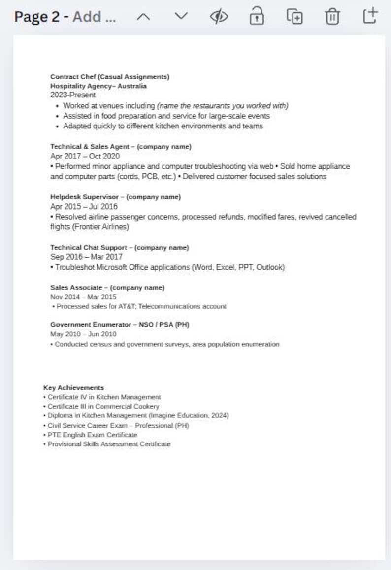 Ats-friendly Resume Template | Editable Canva CV | Professional ...