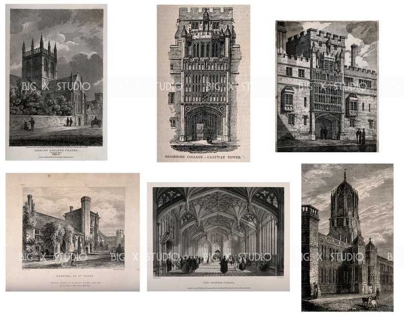 Gothic Architecture Engraving Images / Digital Download / | Etsy