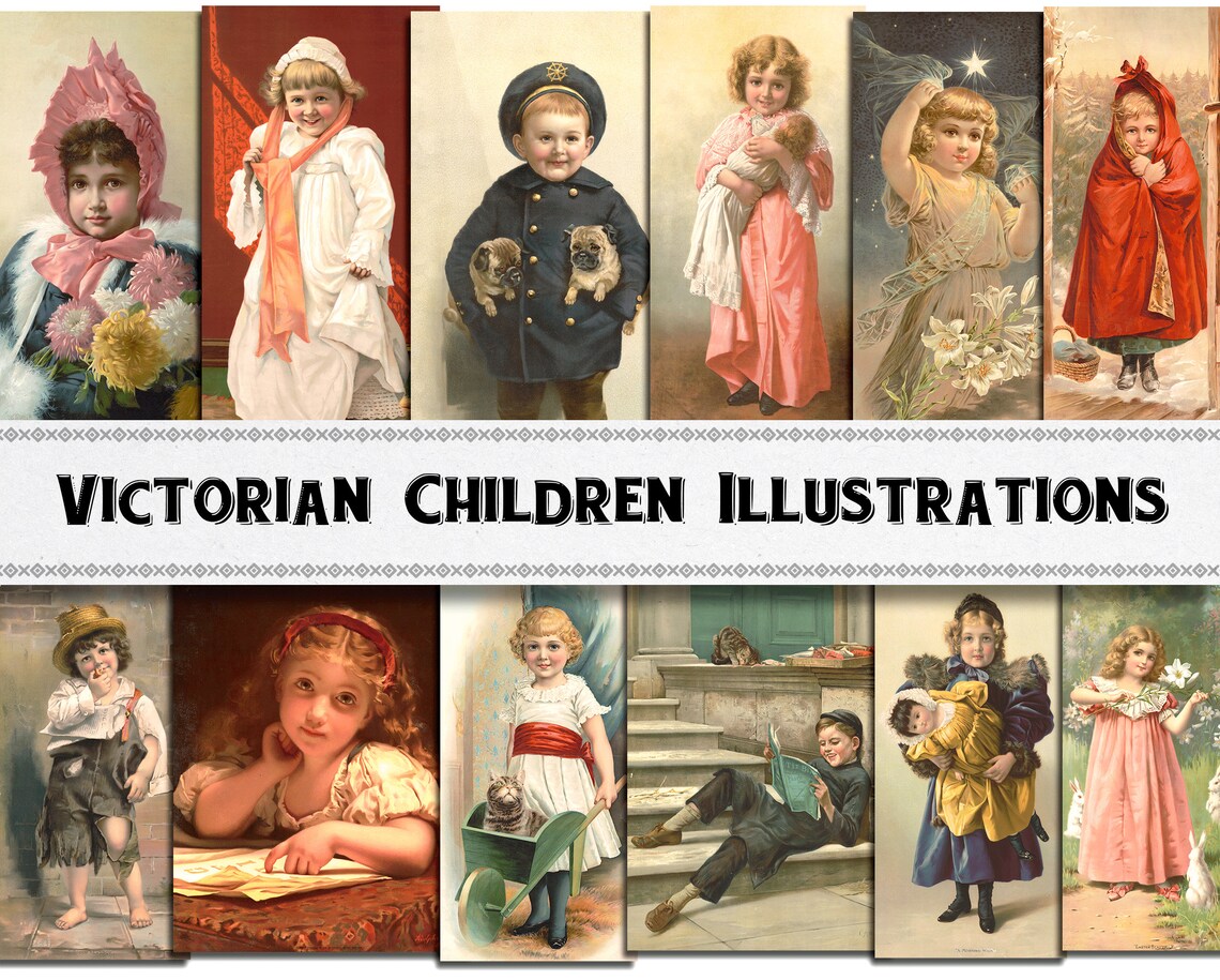 Illustrations of Victorian Children/ Digital Download / High - Etsy