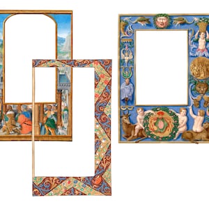 Medieval Illuminated Manuscript Frame PNG Images Set 3, Digital ...