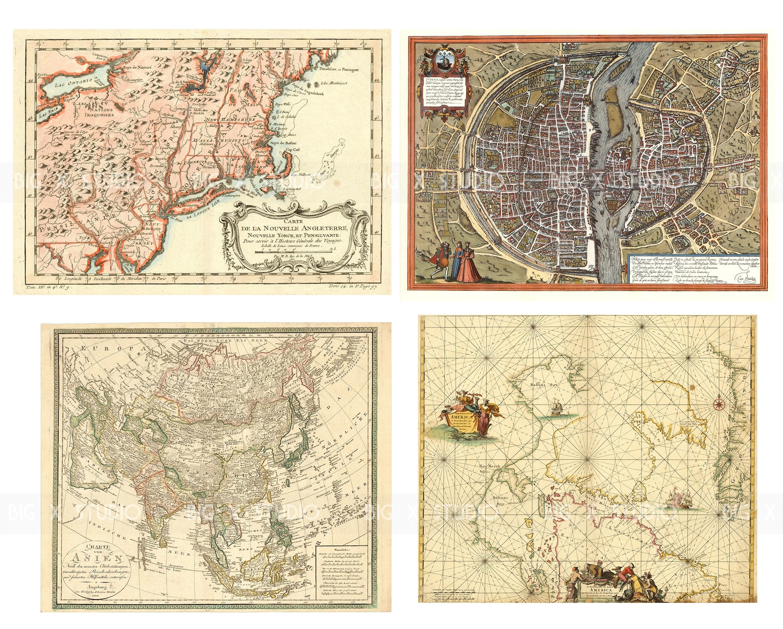Antique Map Image Set 3 / Medieval Renaissance Maps / Digital - Etsy