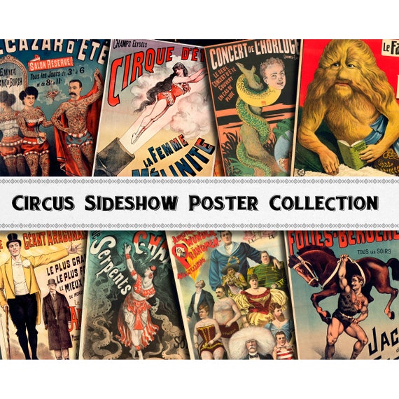 Sideshow Plakater PRINTABLE Carnival Sideshow Poster Gallery Set