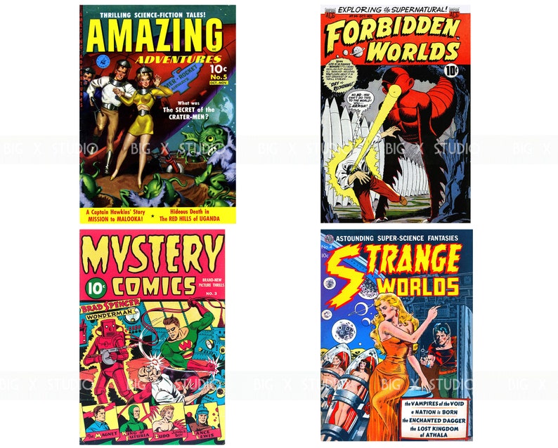 Vintage Science Fiction Comic Images / Digital Download / Commercial ...