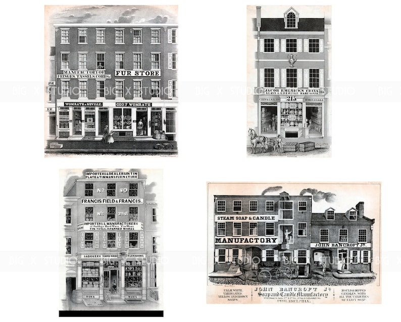 Vintage Victorian Storefront Illustration Images / Digital - Etsy