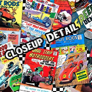 Vintage Racing Car Comic Seamless Digital Paper / Scrapbook Wallpapers ...