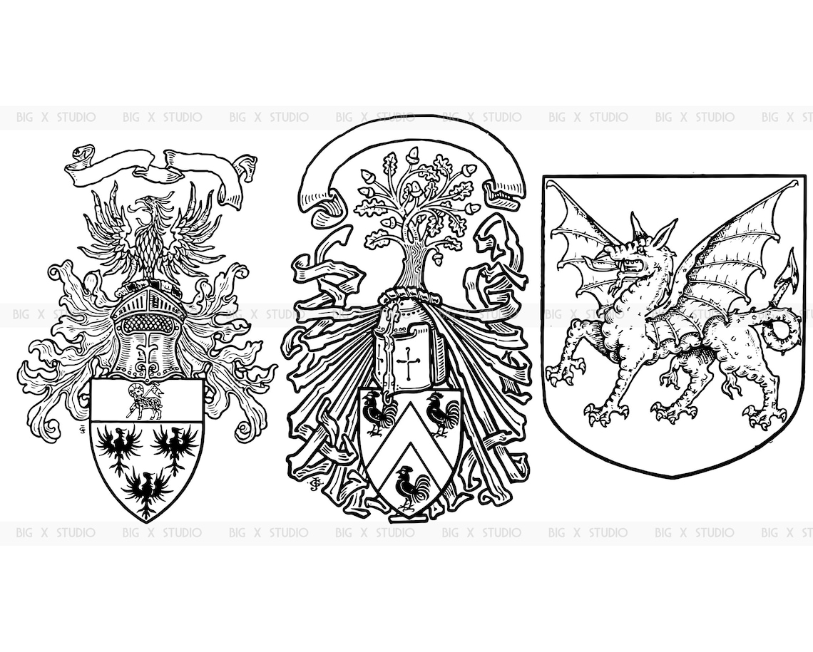 Medieval Heraldry Coat-of-arms SVG Images / Digital Download / - Etsy