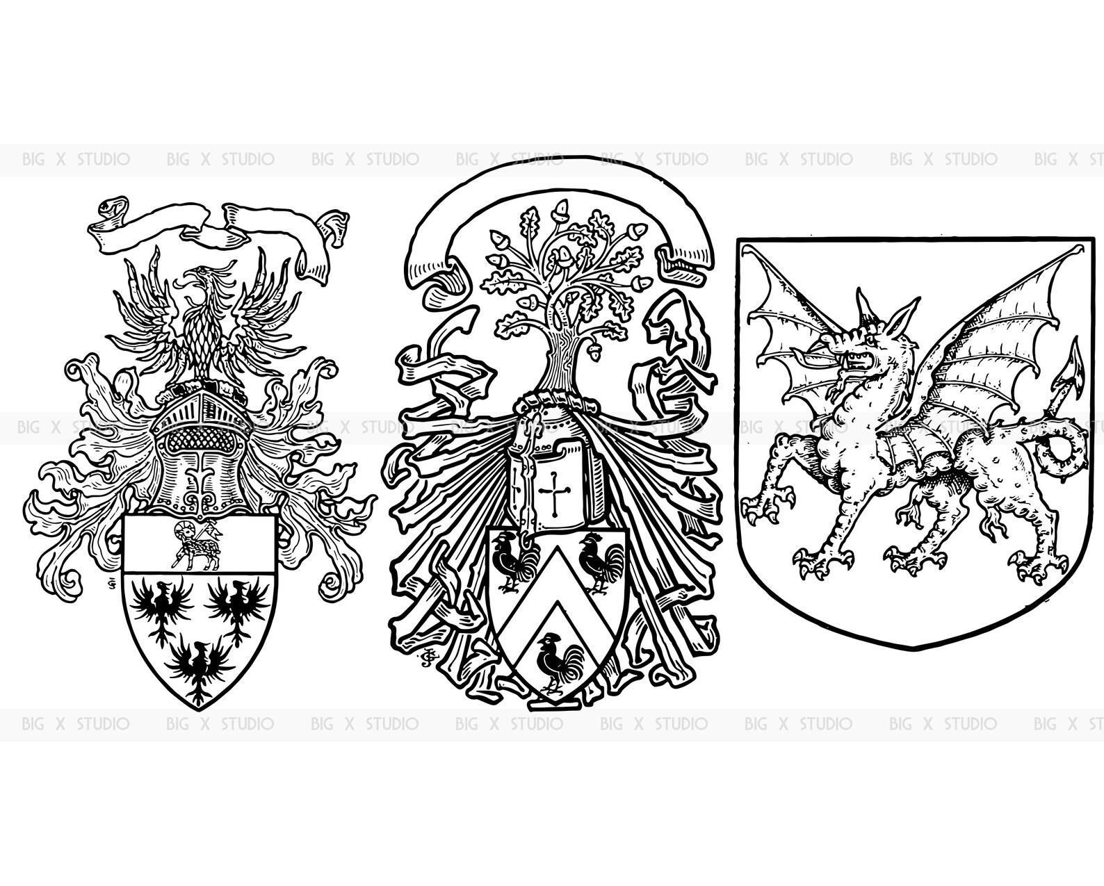 Medieval Heraldry Coat-of-arms SVG Images / Digital Download / - Etsy