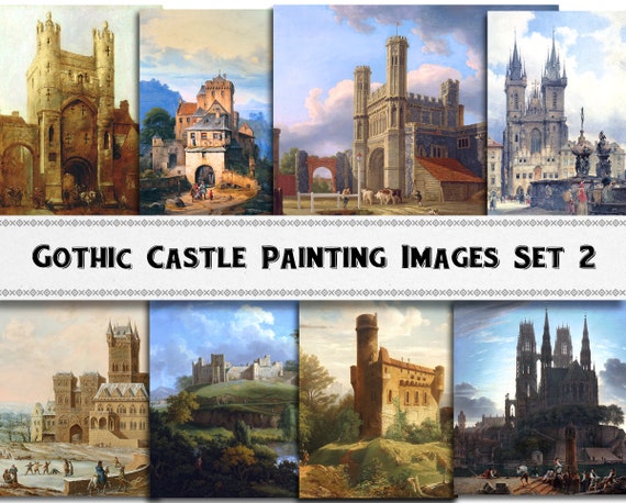 Medieval Gothic Castle Painting Images Set 2 / Digital - Etsy