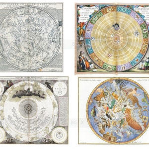 Astrological Star Chart Images Set 4 / Medieval Renaissance Maps ...