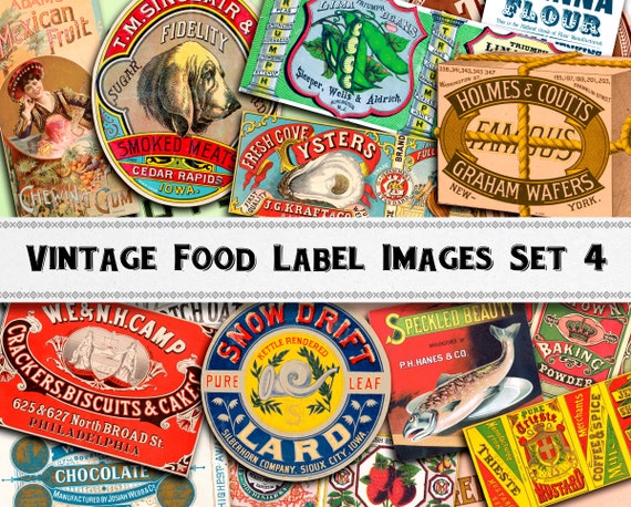 Vintage Food Label Images Set 4 / Digital Download / - Etsy