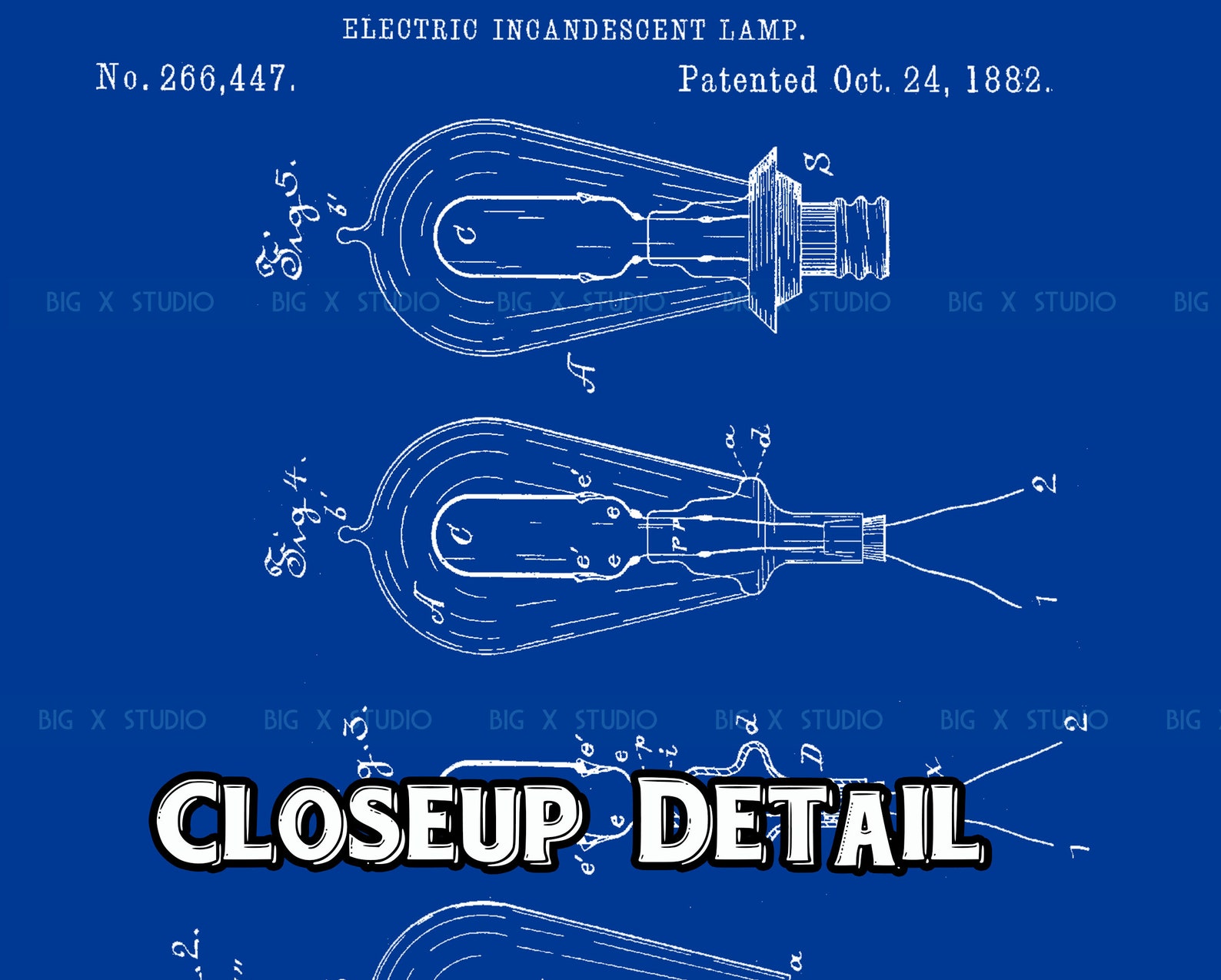 Thomas Edison Light Bulb Patent Blueprint Drawing Images / Digital ...